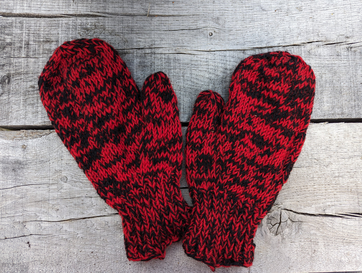 Super Warm Wool Mittens – Hand-Knitted in Nepal | Cozy Winter Gloves ...